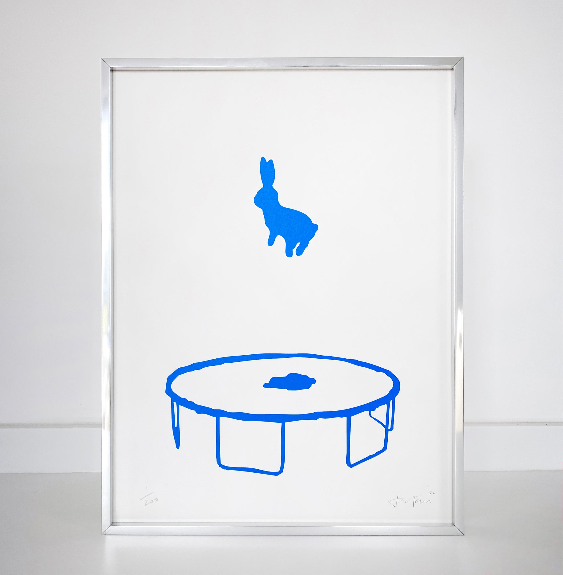 Electric Blue Bouncing Rabbit Print – HAM
